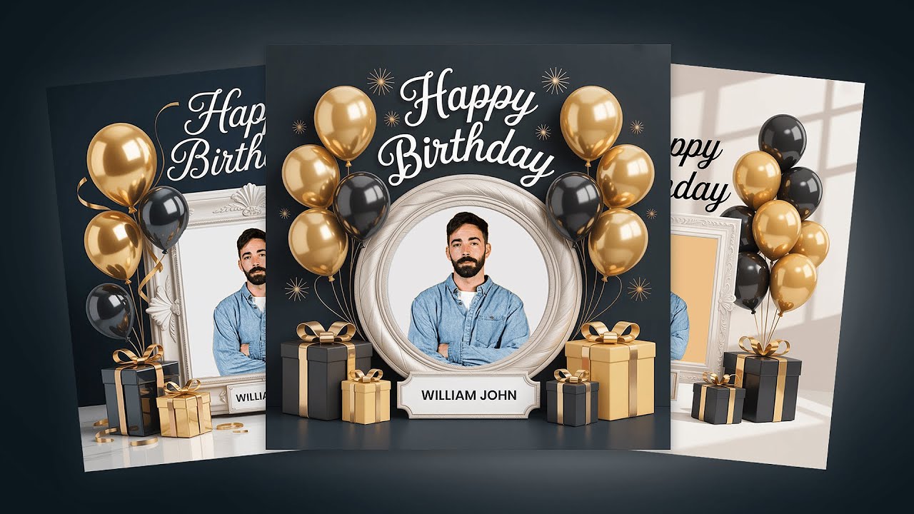 The EASIEST Way to Make Birthday Cards with PHOTOSHOP and AI