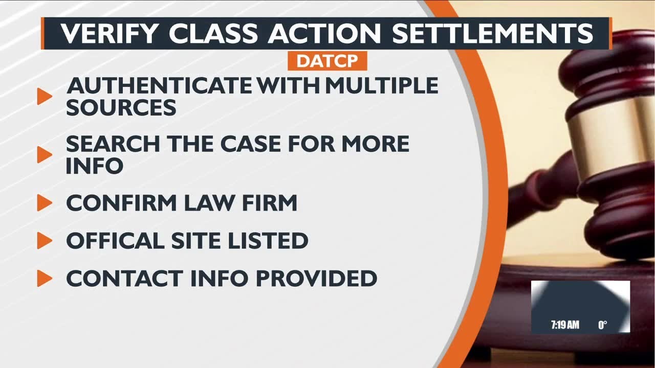 Verify class action settlements