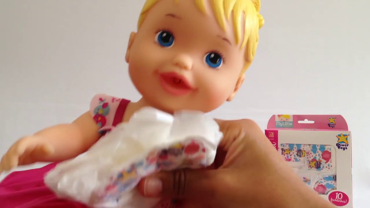 REVIEW DE BRINQUEDOS BONECA QUE FAZ XIXI DE VERDADE   MY LITTLE COLLECTION FAZ XIXI DIVERTOYS1