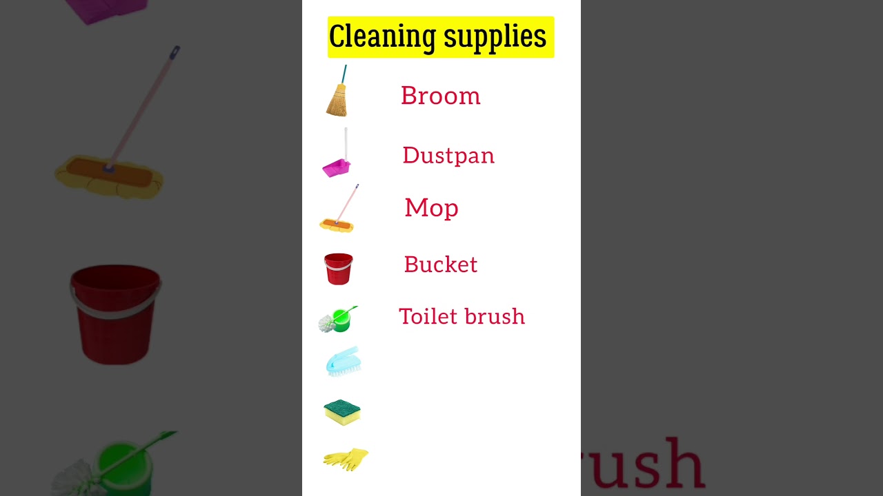 Cleaning supplies  vocabulary #englishvocabulary #pictionary