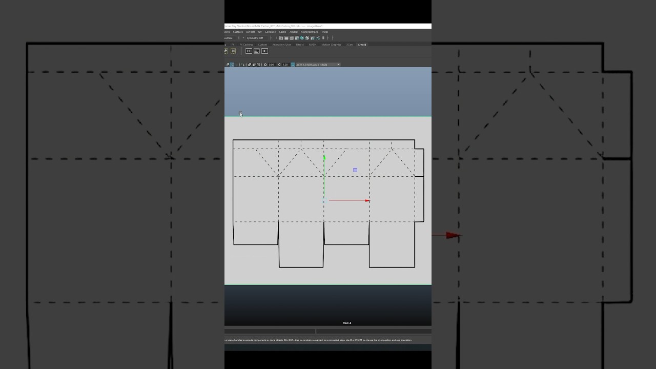 Dieline of a carton box