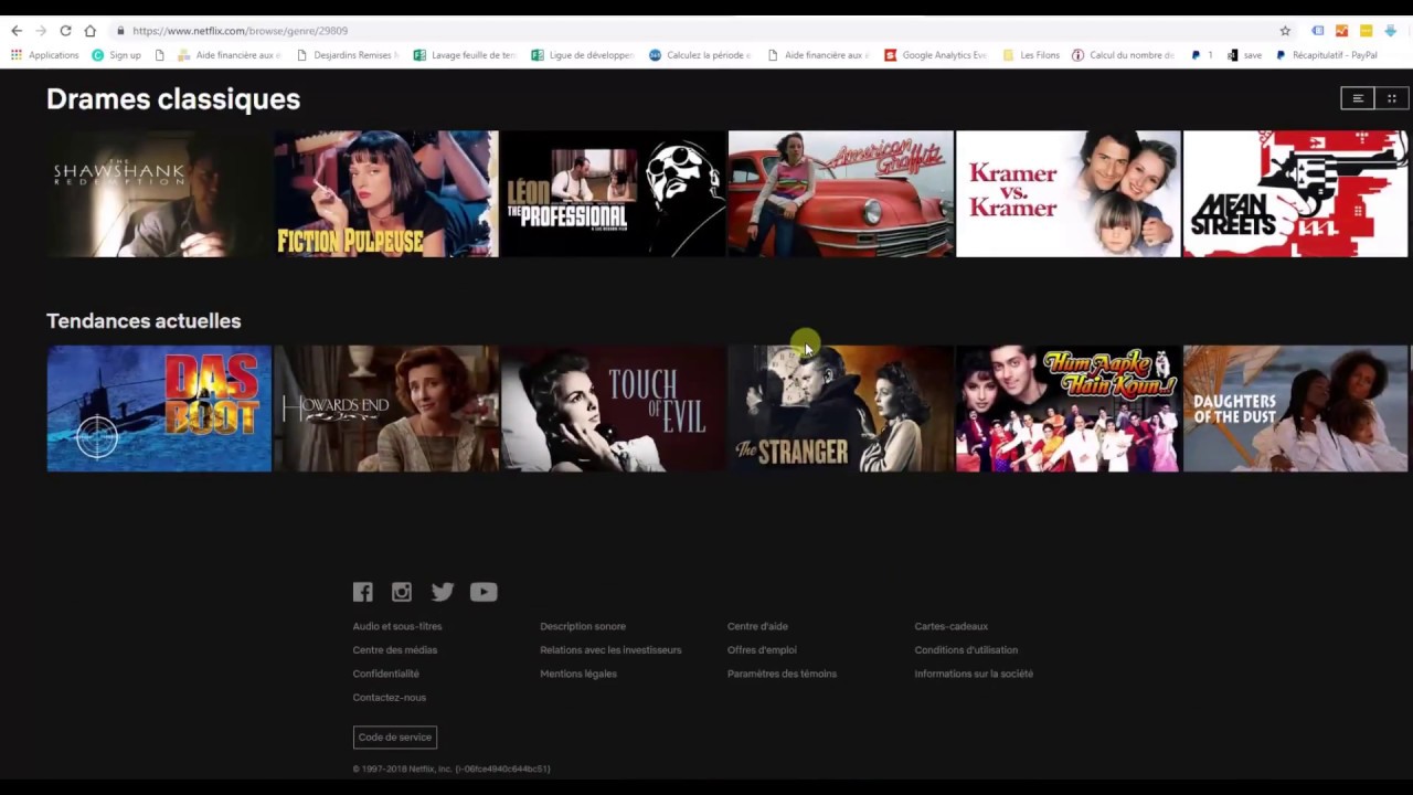 Netflix recherche par code de catégorie (parfois cachées),  lien vers les codes dans la description.