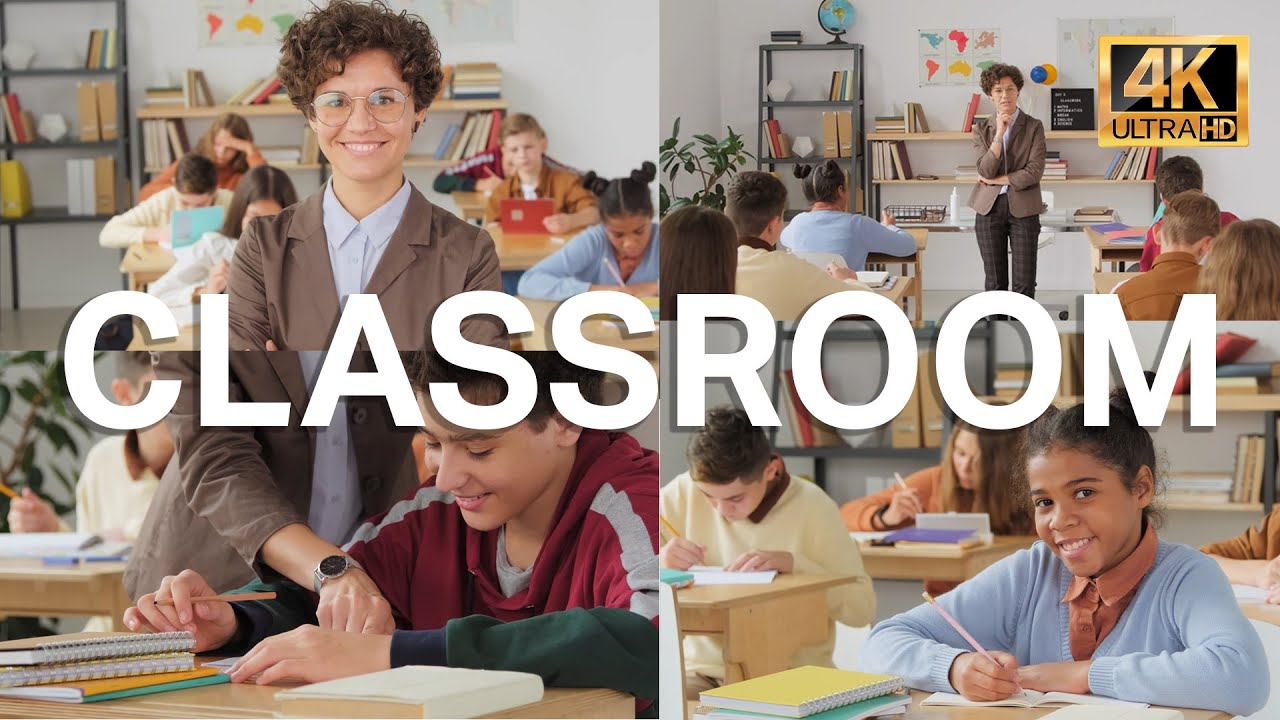 Joyful Classroom Moments: Teacher and Students | Engaging Education | 4K Royalty-Free Video