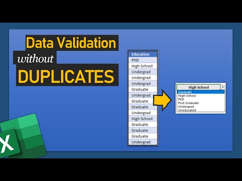Data validation without duplicates - Excel Tricks
