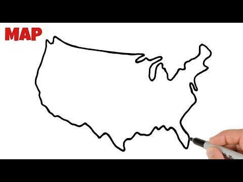 How to Draw USA Map Easy | Country Maps Drawing