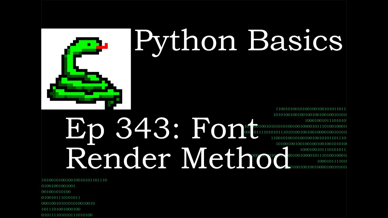 Python Basics Pygame Font Render Method