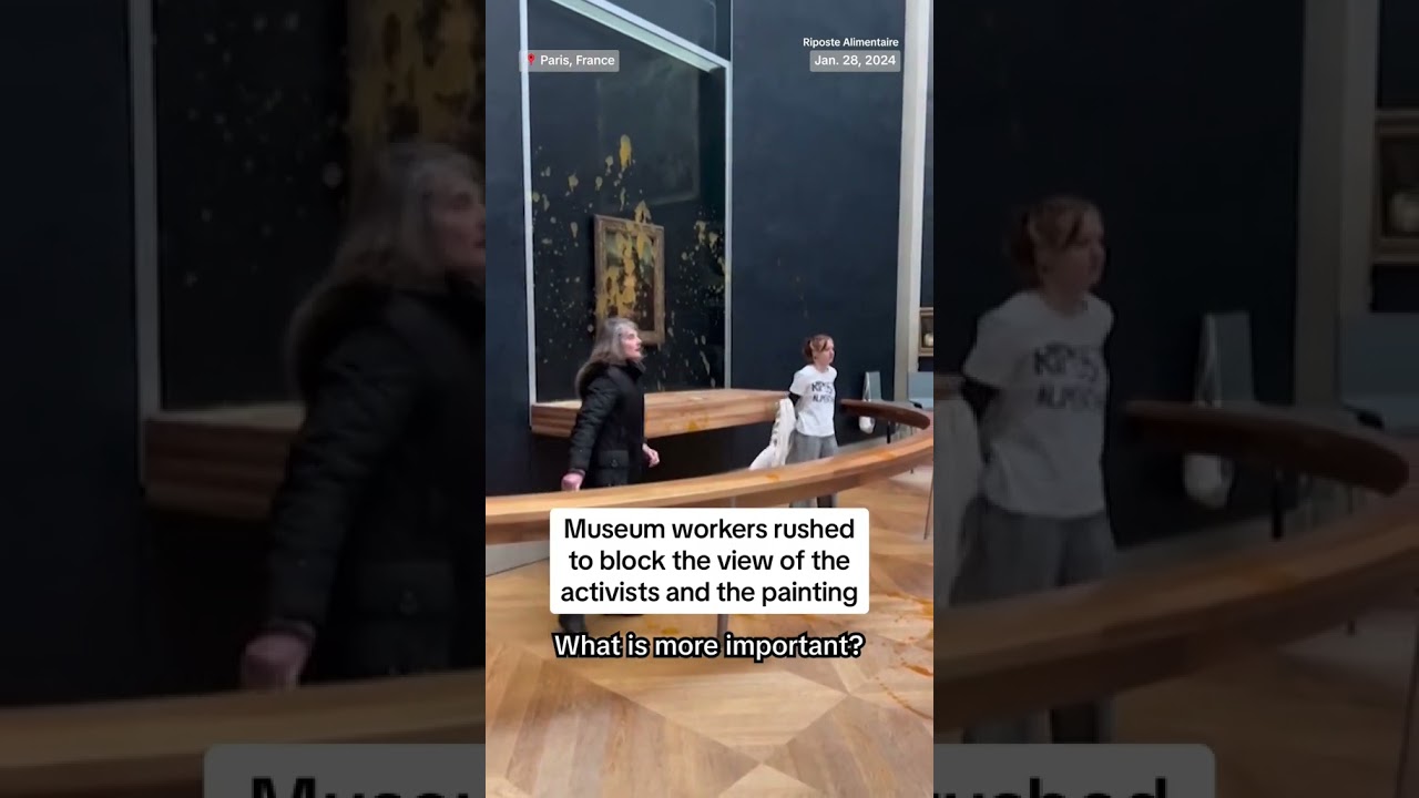 Protesters throw soup at Mona Lisa