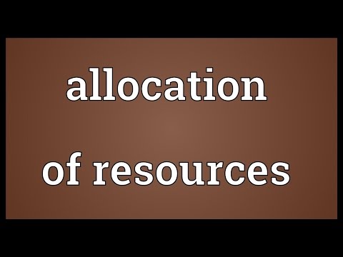 Allocation of resources Meaning