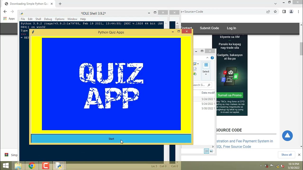 Simple Python Quiz App using Python