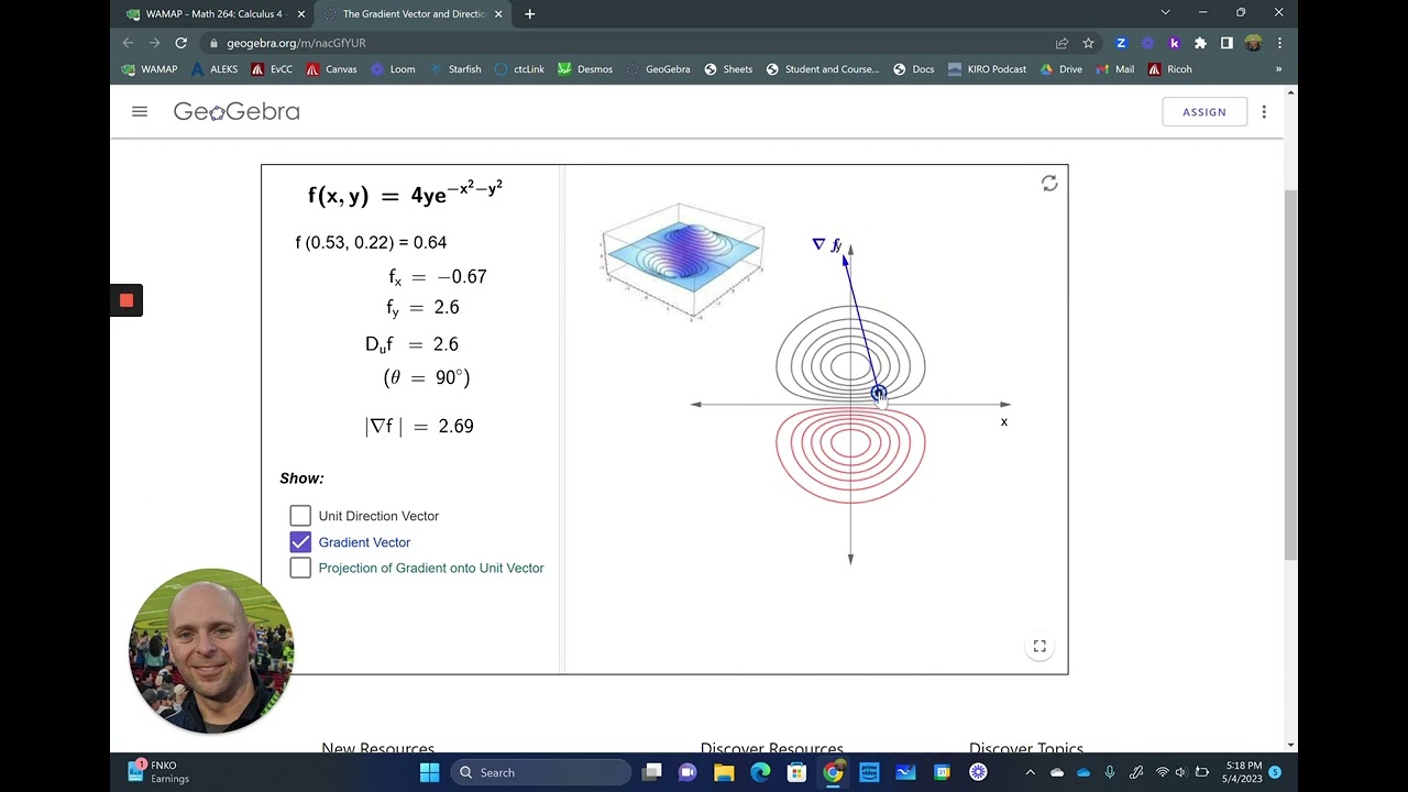 The Gradient Vector and Directional Derivative – GeoGebra