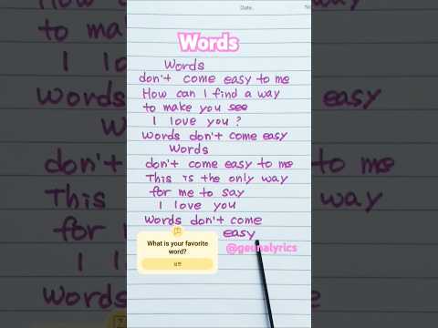 💗 Words - F.R.David . my favorite word is "HAPPY" . HOW ABOUT YOU?