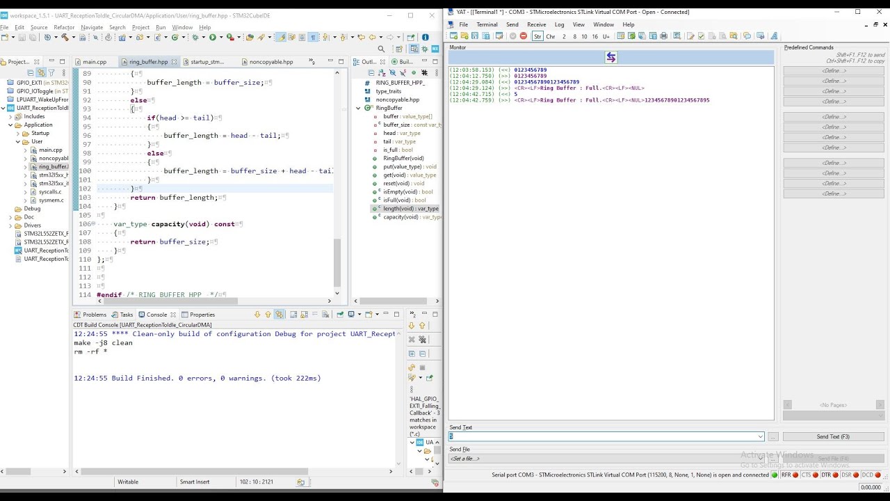 RingBuffer  C++11 for Micro-controllers