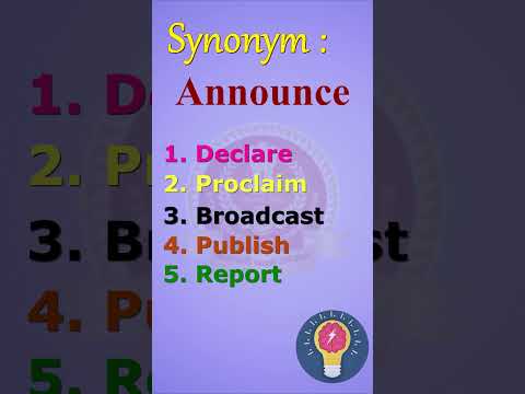 How to learn Vocabulary | Synonyms of Announce | | in different ways | Vocabulary SSC