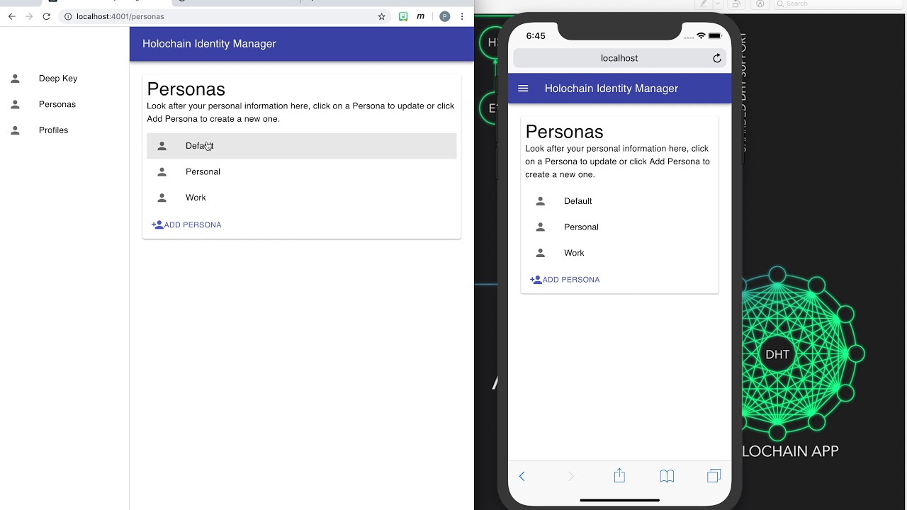 Holochain Identity Manager Demo