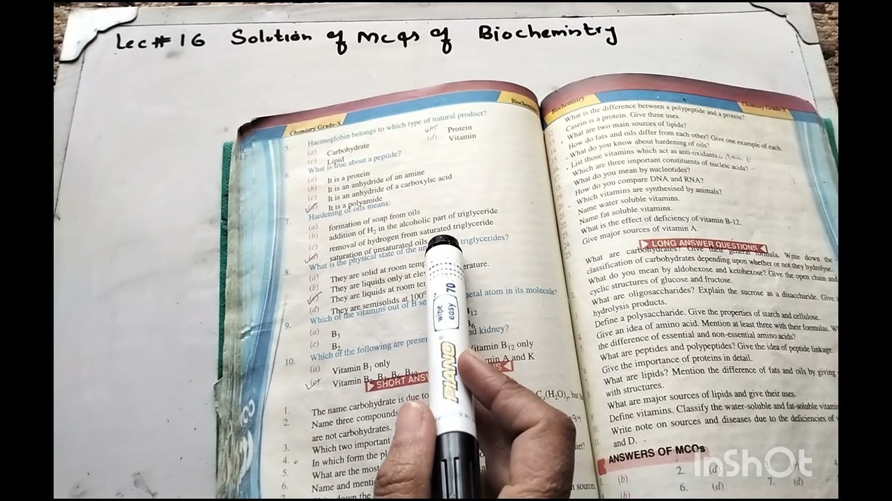 solution of mcqs of biochemistry/lec#17 #10thchemistry #biochemistry