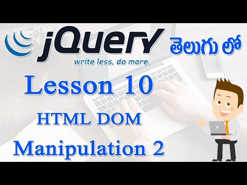 Learn jQuery Tutorials in Telugu Lesson 10 jQuery HTML DOM Manipulation Append Prepend Methods ...