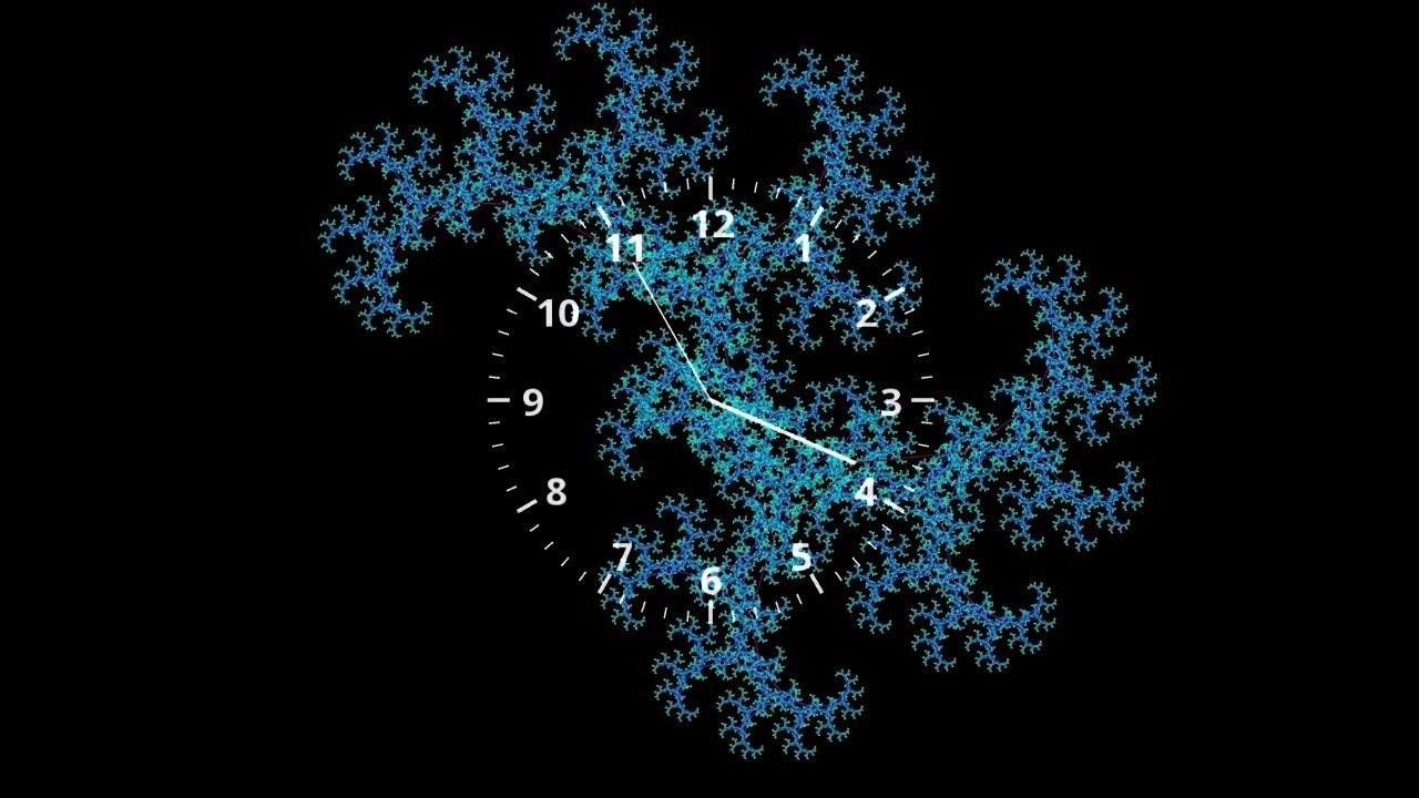 60 minutos de movimientos de un reloj fractal visualmente relajante