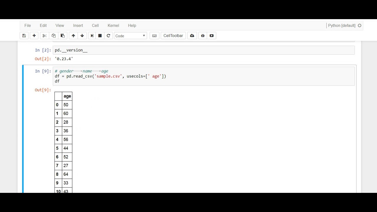 Pandas Read CSV by Column