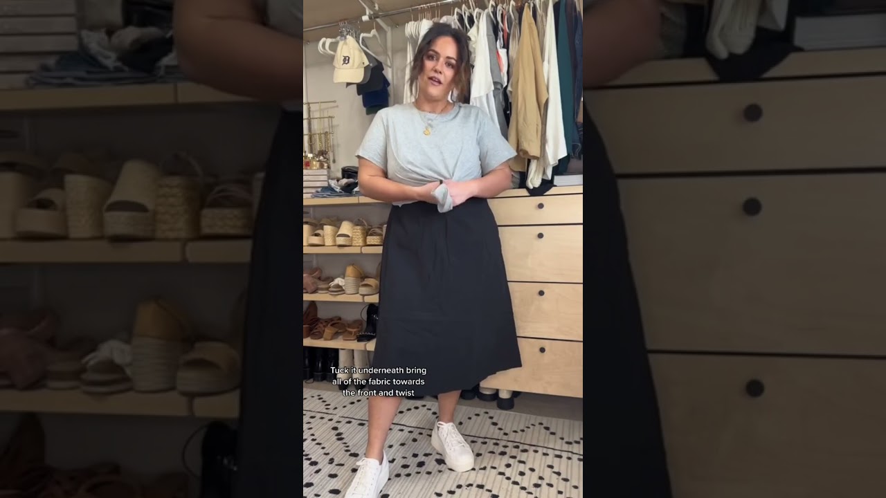 Basic T-Shirt Style Hack | DIY Fashion Hack for T-Shirts | How to Upgrade a Basic Tee #midsizestyle