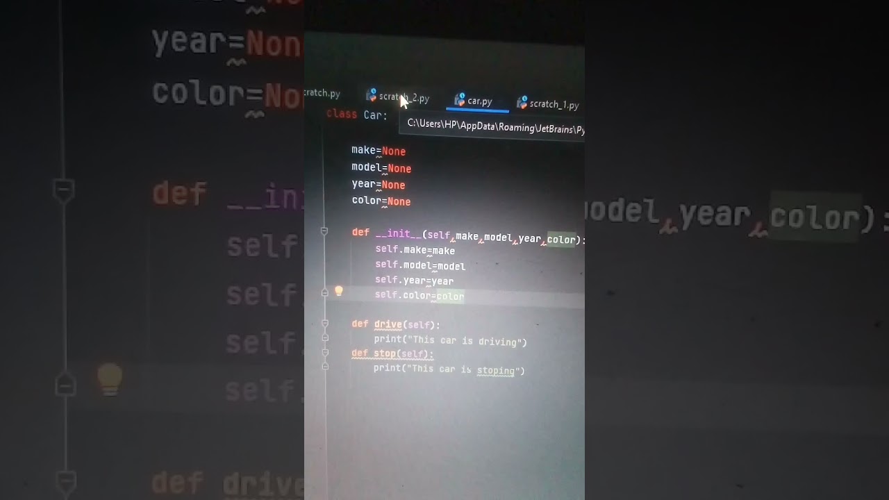 car model print Using class #python #microsoft #coding #leetcode #datascientist #python3 #github