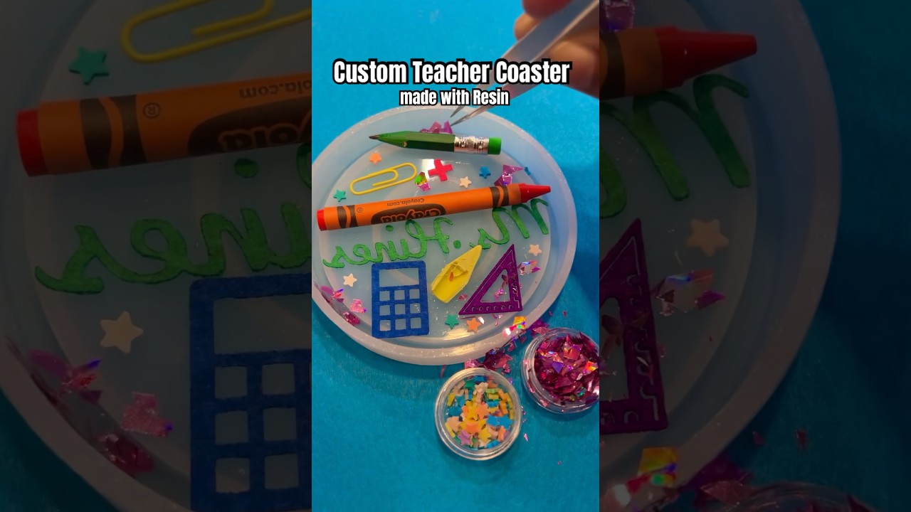 Custom Teacher Coaster for a Math Teacher • Epoxy Resin Tutorial #diy #makeitwithmichaels