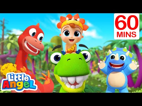 Dinosaur Adventures with Baby John, T-Rex, and Animals | Little Angel Kids Songs & Nursery Rhymes