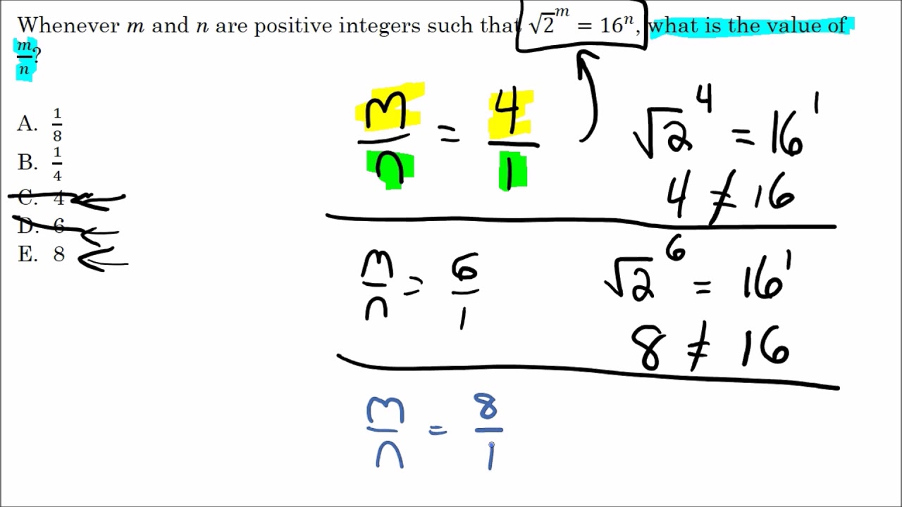 ACT Math Strategy - Backsolving  Method