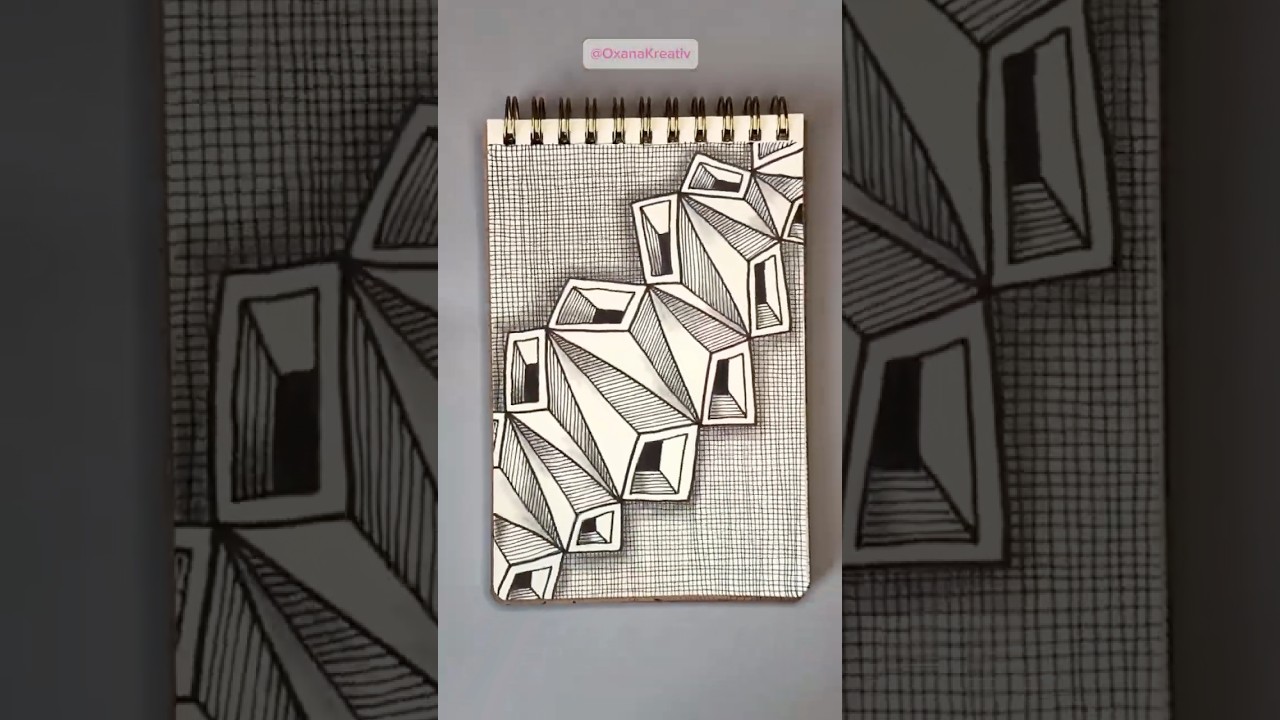 3D Zen Doodle Tutorial Zentangle Art #art #drawing #inspiration #zentangle #doodle #shorts