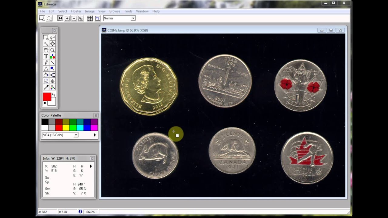 Processing Coin Images with EzImage