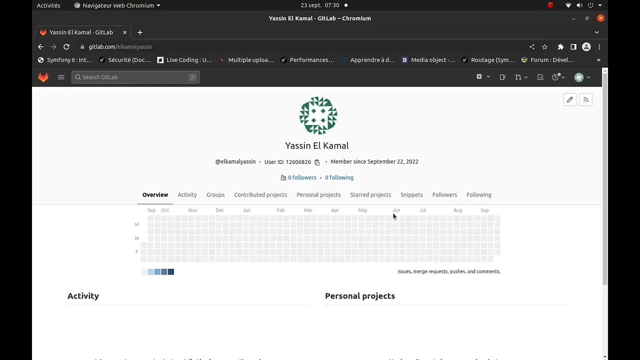Création du compte Gitlab et ajout d'une clé SSH