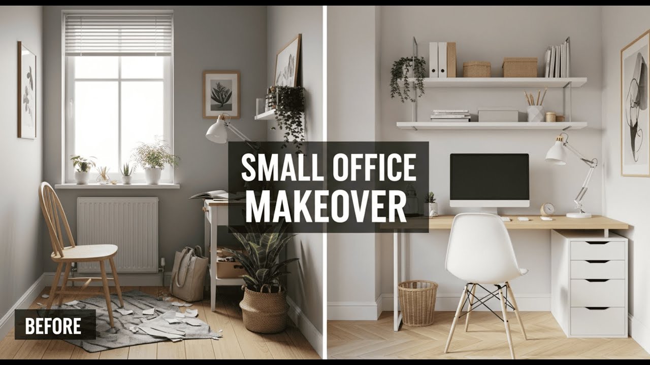 Genius Tiny Home Office Makeover - Space-Saving Tips & Organization Hacks For Small Workspaces
