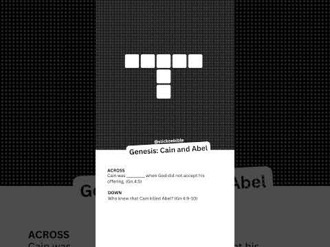 Bible Crossword Puzzle | Christian Short No. 15 (Genesis: Cain and Abel)