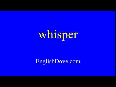 How to pronounce whisper in American English.