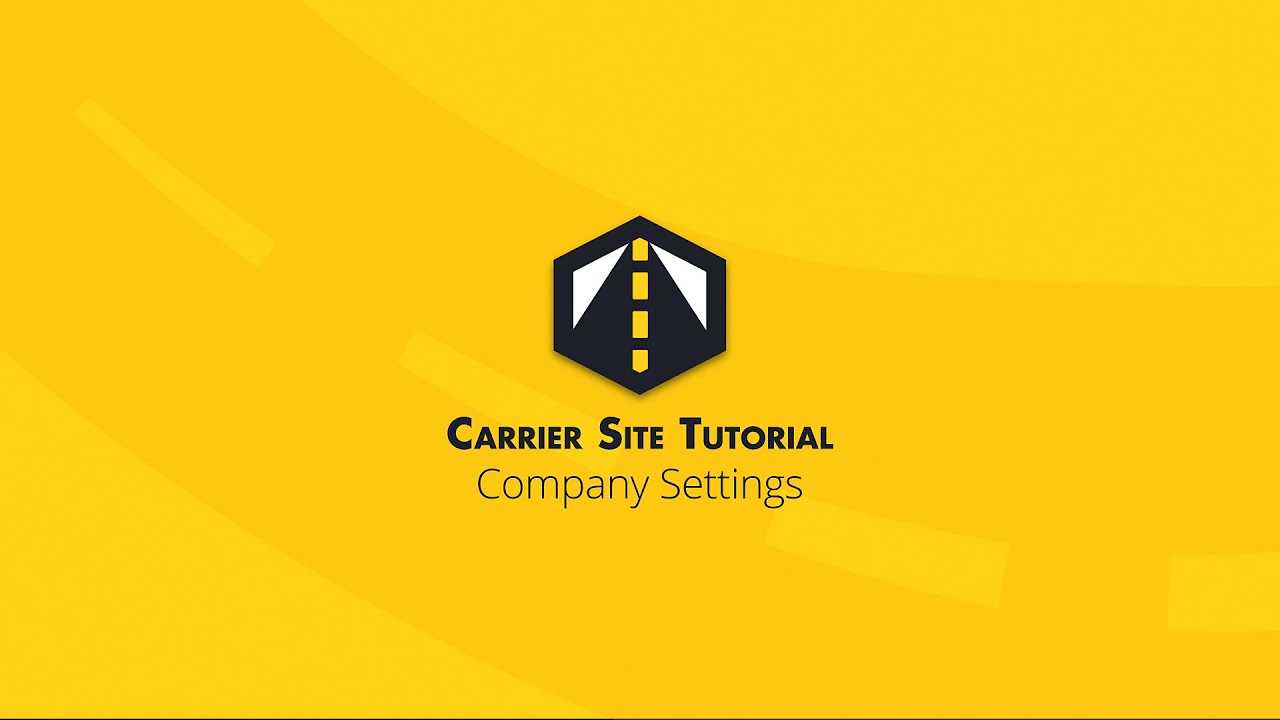 Drive Carrier Site Tutorial: Company Settings