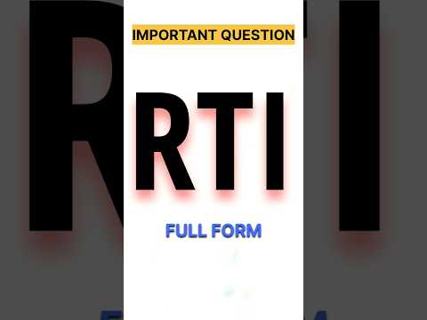 Very Important Question || What is full form of RTI ? #shorts #viral #trending #english #reels