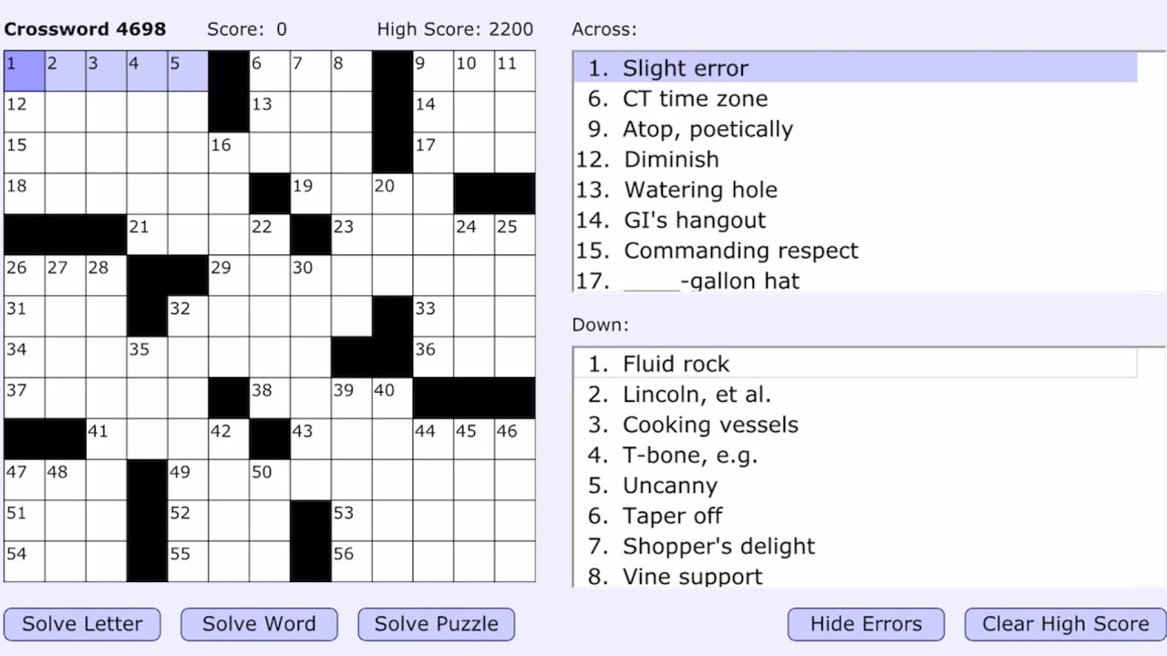 Boatload Crossword 4698