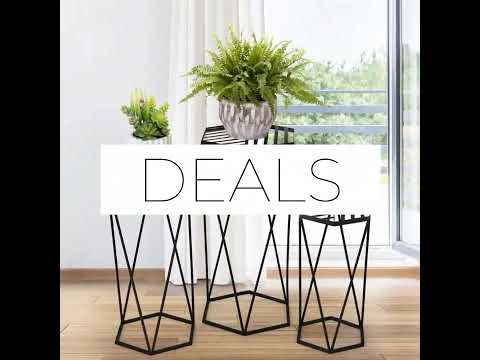 Furnishiaa Solid Iron Nesting Plant Stand
