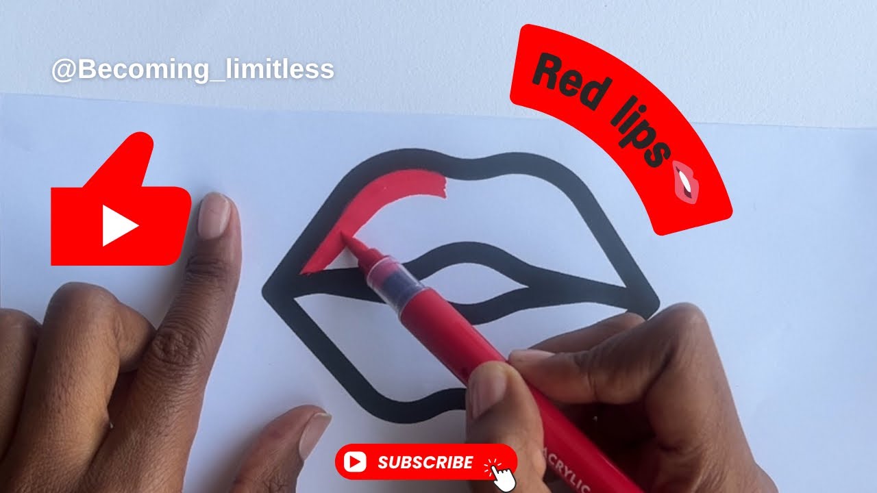 Coloring Red lips| kiss 💋