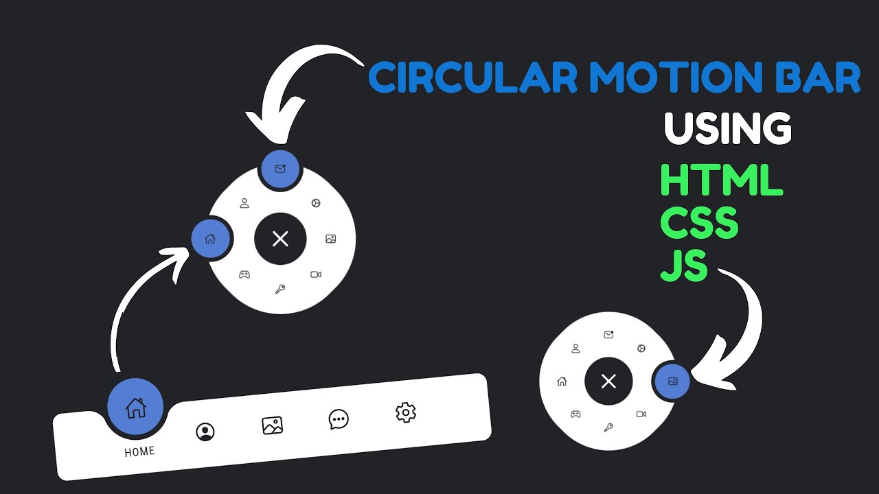 Magic  Circular Navigation Menu Bar using Html CSS & JavaScript | Motion Effect