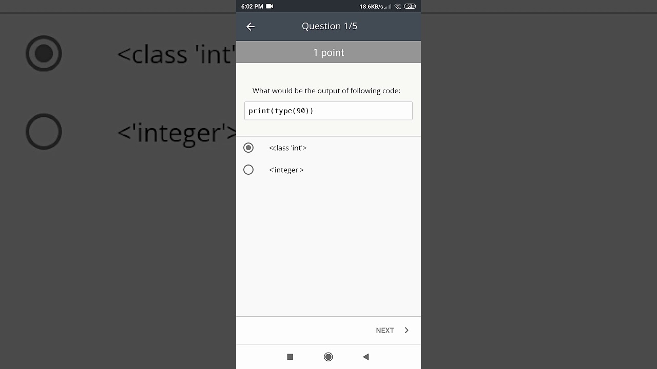 Create your first Python program quizz answer