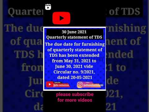 TDS due dates 📅 extended #shorts #infosolution