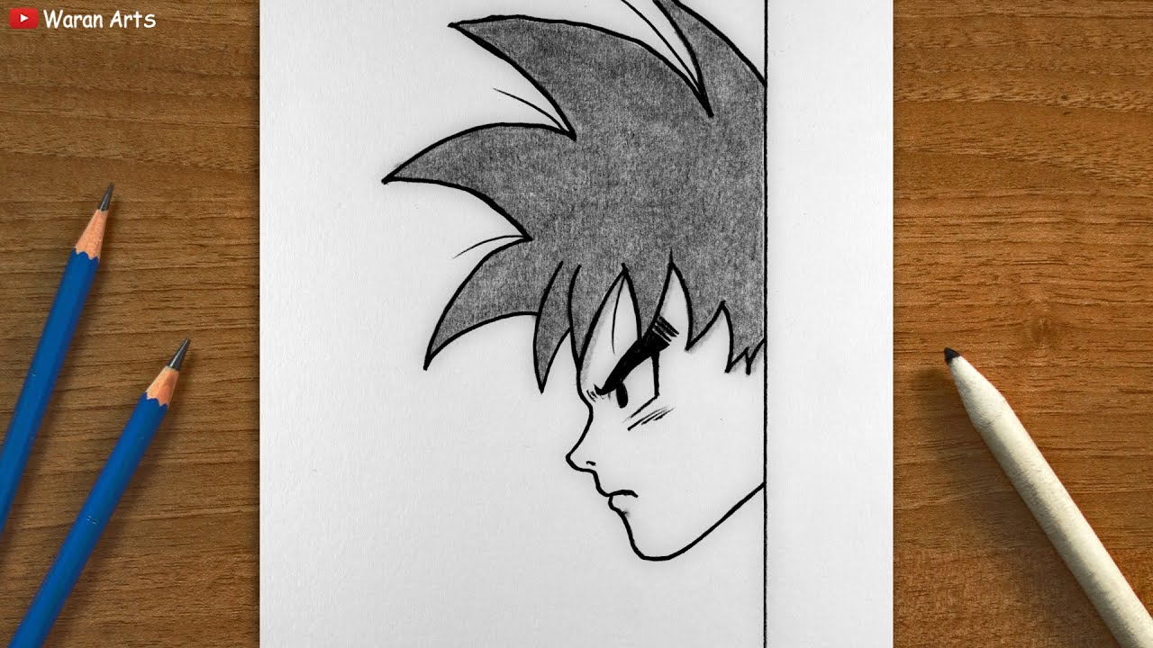 How to draw Goku step-by-step | Easy goku drawing for beginners
