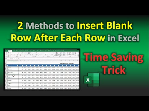 2 Ways to Insert Blank Row After Each Row in Excel | Excel Trick