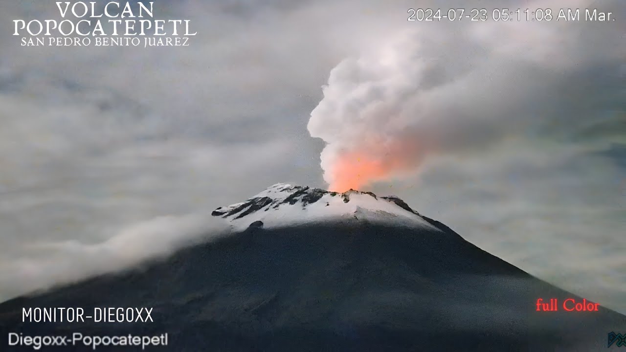 Popocatépetl Volcano Panorama, San Pedro Benito Juárez - Live Webcam ...