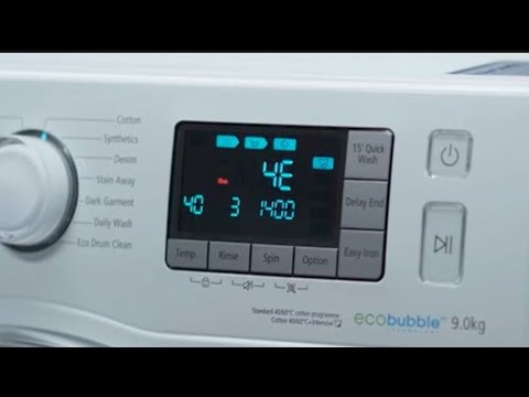 Samsung washing machine 4E error code, what it means and how to solve it.