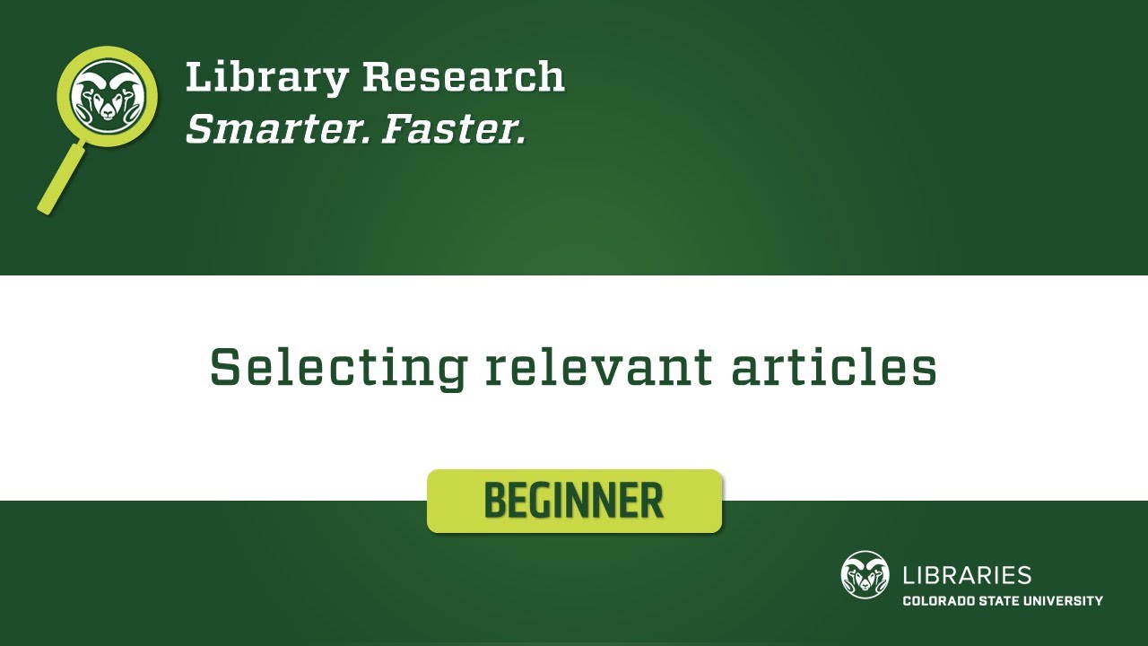 Selecting Relevant Articles