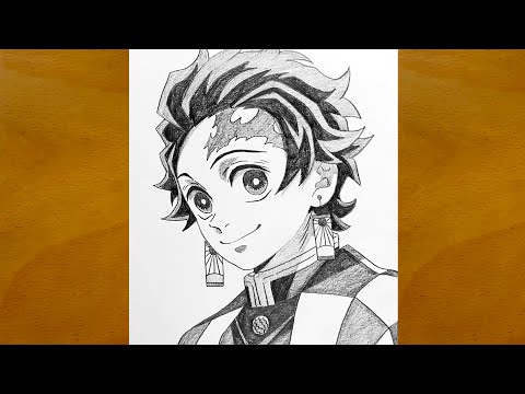 How to Draw Tanjiro Kamado Step by Step || Demon Slayer Drawing || Easy Anime Sketch