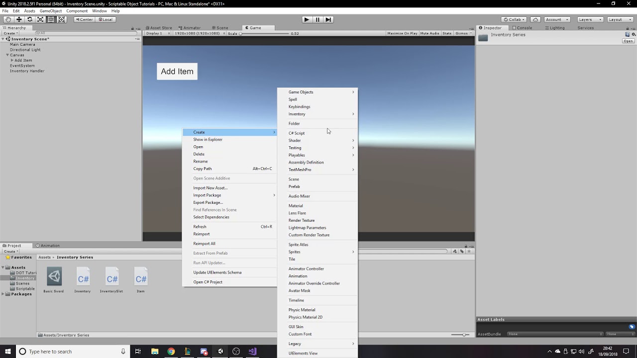 Item and Inventory System - Unity Tutorial - Creating Base Item Class