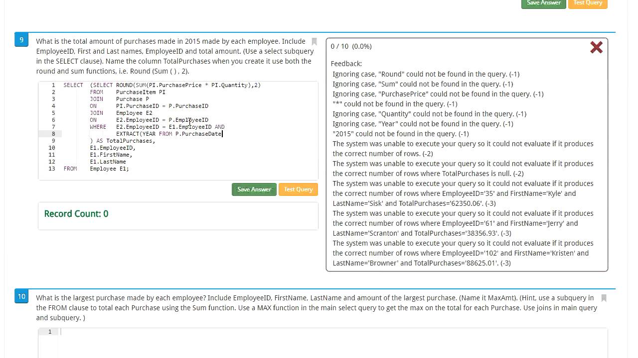 ISM 310 SQL Subqueries