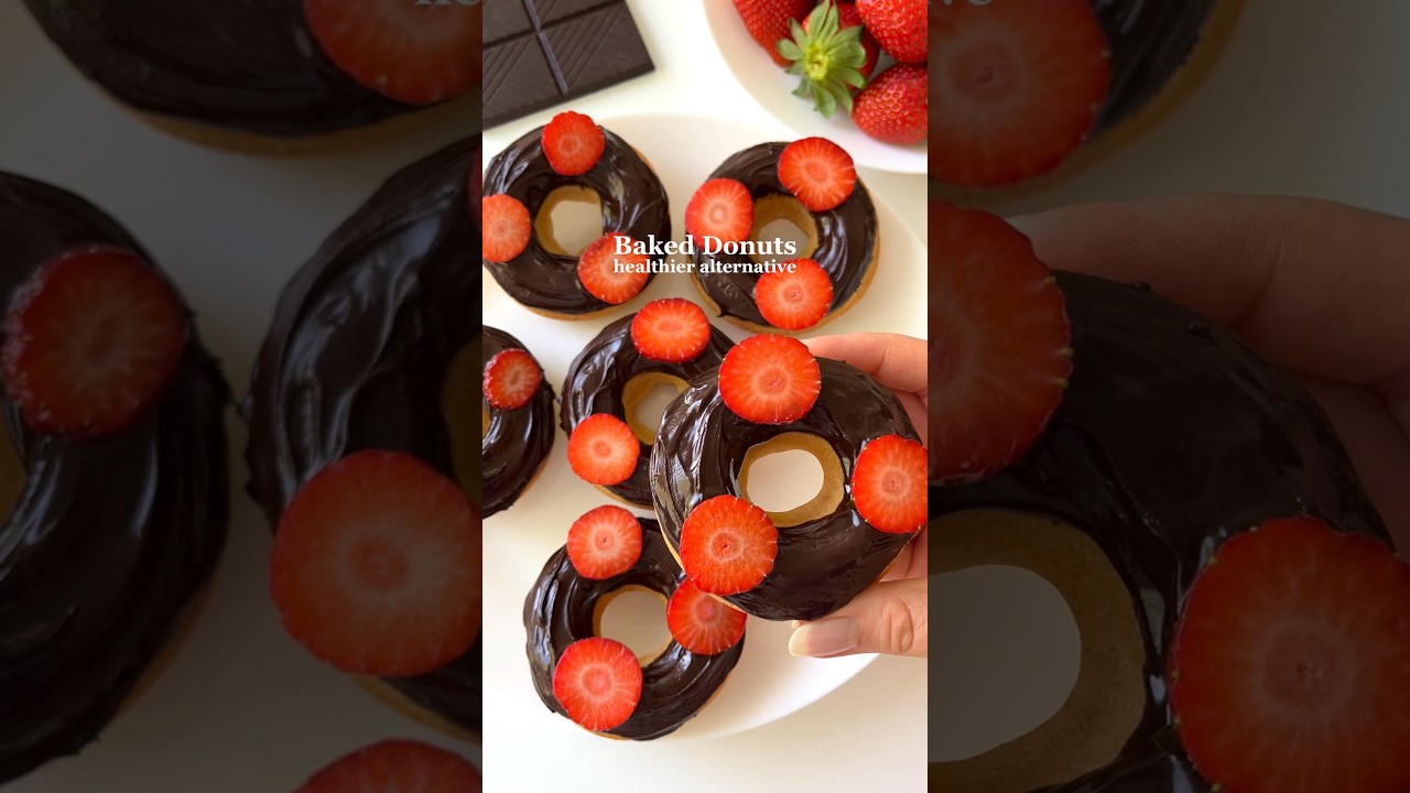 Healthier Donuts🤩🤩 #easyrecipes #healthydessert #donuts #easydessert